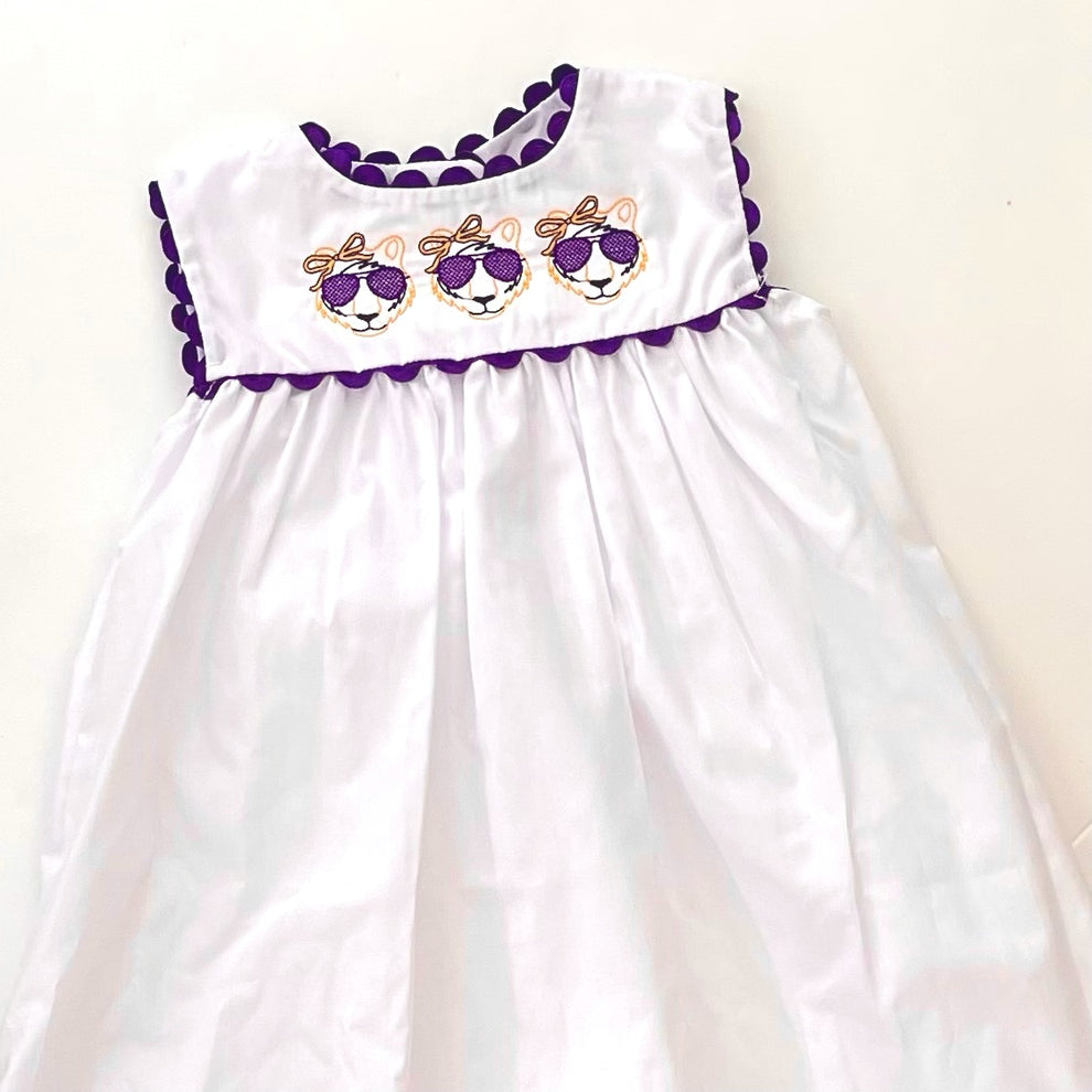 White Dress with Ric Rac Trim – Bayou Blanks