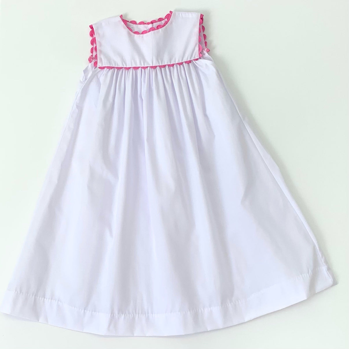 White Dress with Ric Rac Trim – Bayou Blanks